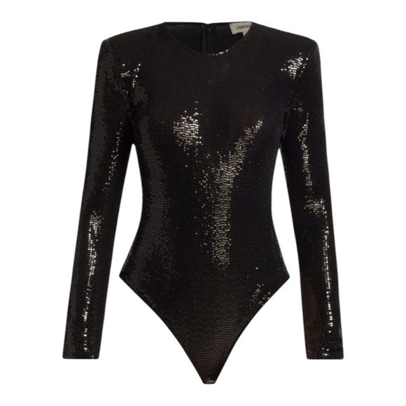 L'AGENCE | Tops | Lagence Tristan Black Sequin Body Suit Size Xs | Poshmark